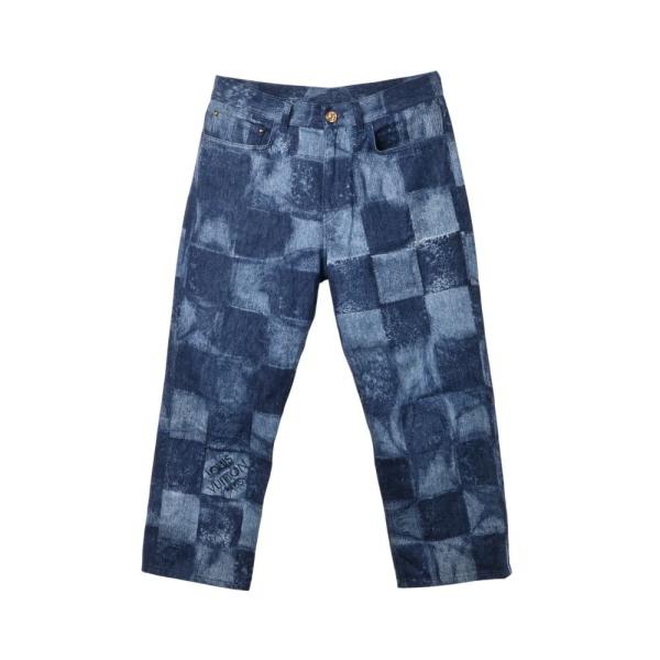 【商品名】：LOUIS VUITTON HLD03W ダミエ ソルト デニムパンツ【管理番号】：KL4B2LCA69【カテゴリ】：メンズ【色】：ブルー【表記サイズ】：30【サイズ詳細】：ウエスト約78cm×股上約29cm×股下約58.5cm...