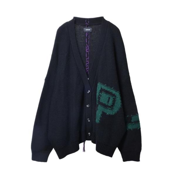 【商品名】：3.PARADIS ウール ニットカーディガン【管理番号】：KL4BS2B276【カテゴリ】：メンズ【色】：ブラック【表記サイズ】：L【サイズ詳細】：肩幅約79cm×身幅約80cm×着丈約75cm×袖丈約53cm【素材】：ウール...