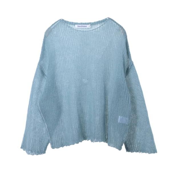 【商品名】：SandWater リサーチ ボートネック ニット【管理番号】：KL4SLA2L00【カテゴリ】：メンズ【色】：ブルー【表記サイズ】：2【サイズ詳細】：肩幅約74cm×身幅約69cm×着丈約60cm×袖丈約49cm【素材】：ウー...
