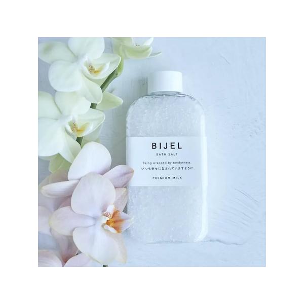 BIJELミルクバスソルト『入浴用化粧品』乳腺専門医 Dr.南雲吉則監修 メキシコ産海塩 北海道産たもぎ茸由来 天然セラミド グルコシルセラミドT3配合 タモギタケエキス 海塩 日本製 MADE IN JAPAN内容量：２６５g天然成分のセ...