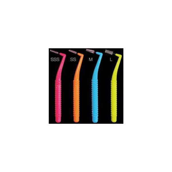 Ci AD歯間ブラシ Lタイプ 4種アソート歯や歯肉に優しいウレタンコーティングワイヤー歯や金属に対してソフトに当たり、かつ曲がっても元に戻しやすい【サイズ】SSS・SS・M・Lが各1本ずつ入っています。　ブラシ：SSS（最少通過径：0.8...