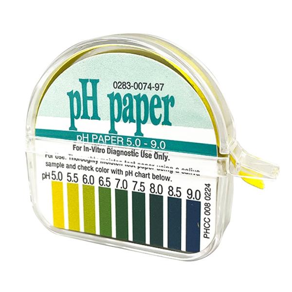 唾液のpHを測定し、日々の食生活や口腔衛生に対する意識付けに活用できます。ロール状のテープを約3cmに切り、唾液をつけてテストします。pH5.0〜9.0に対応。　【テープ長さ】7mm×457cm（約150回分）【生産国】アメリカ【付属品】指...