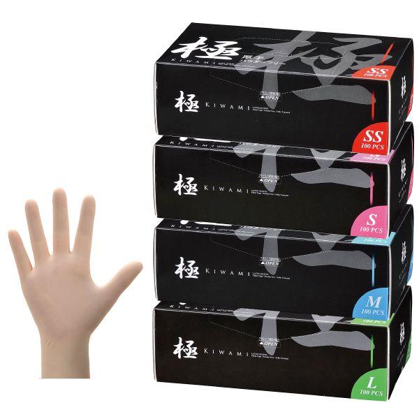 ●着脱が容易なクロリネーション加工（両面塩素処理）、厚手でしっかりとした付け心地。●左右兼用タイプ●全長24cm●食品衛生法・食品、添加物の規格適合※こちらは重量換算にて枚数換算しているため、必ずしも100枚入りではないことをご了承ください