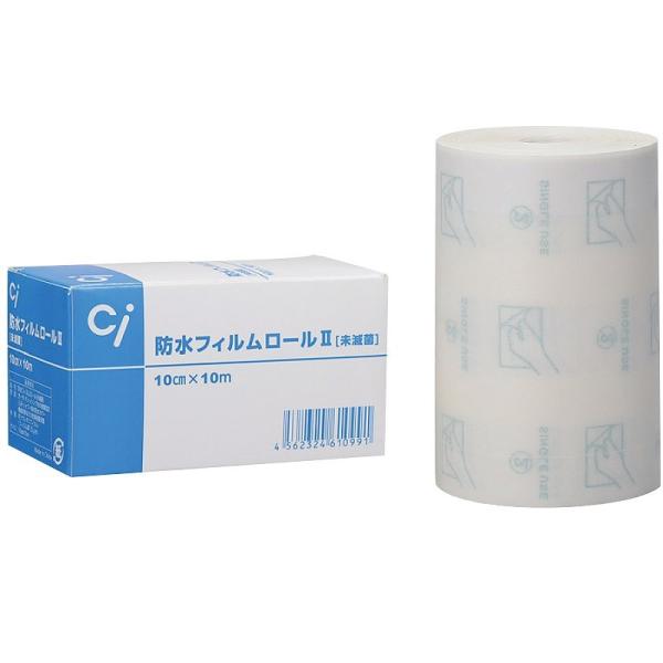 シンプル設計で経済的な防水フィルムガーゼなどの被覆固定、入浴・シャワー時の防水カバー縟瘡対策などの皮膚被覆保護に。固定力に優れた厚みのあるフィルムです。材質：ポリウレタンフィルム（25μm）