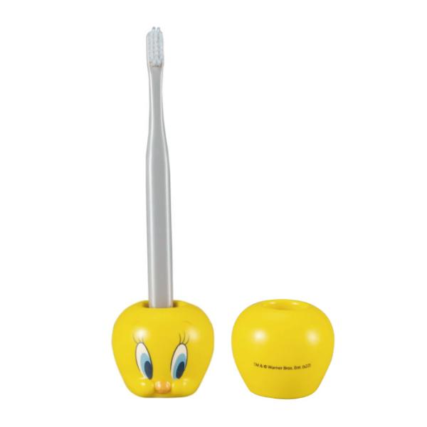 ルーニーテューンズトゥイーティーのかわいいハブラシスタンドです。ペン立てとしても、インテリアとしても置いてかわいい陶磁器製。ハブラシはもちろん、リビングや玄関でペンや印鑑、ドレッサーでリップやブラシを立てるなど、お好きな場所にお気に入りを置...