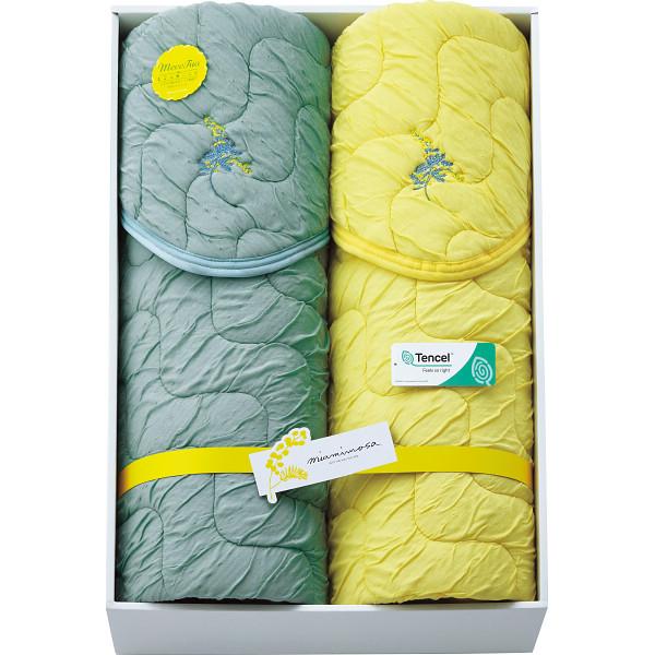 本商品は包装、熨斗は未対応です。受注後、出荷予定日をご連絡させていただきます。■説明：春を告げる花ミモザのモチーフの刺繍の付いた、もこふあやわらかなニット生地の敷パットです。