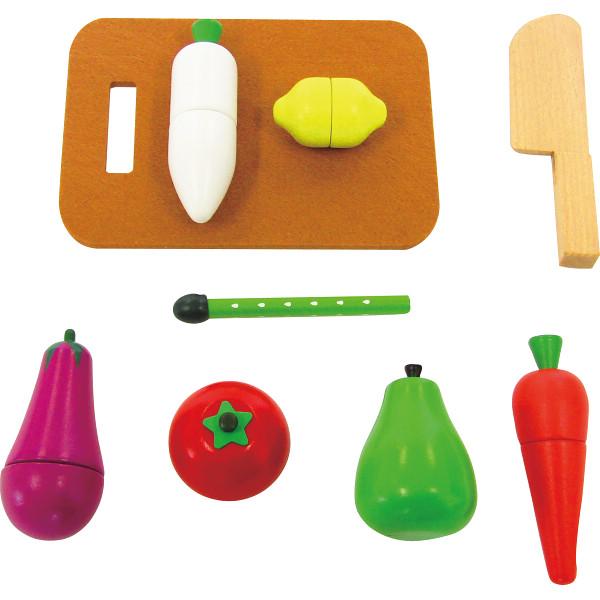 本商品は包装、熨斗は未対応です。受注後、出荷予定日をご連絡させていただきます。■商品について:まな板・包丁・トマト・レモン・洋ナシ・にんじん・なす・アスパラガス・大根各１ピース※アスパラガスは２つに切れません。ＣＥ適合品対象年齢：１歳〜■説...