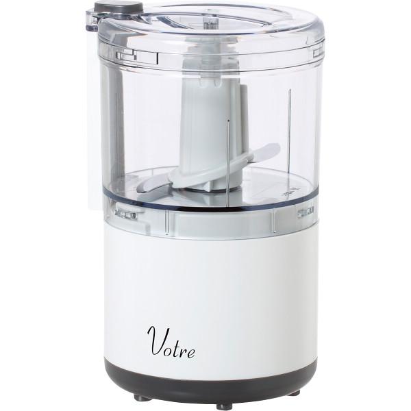 本商品は包装、熨斗は未対応です。受注後、出荷予定日をご連絡させていただきます。■商品について:電源＝１００Ｖ−６５Ｗコード長約１．２ｍ定格時間＝３分（３分間運転ごとに２０分以上休止）最大調理容量＝（肉）１８０ｇ、（玉ねぎ）２００ｇ、（人参）...