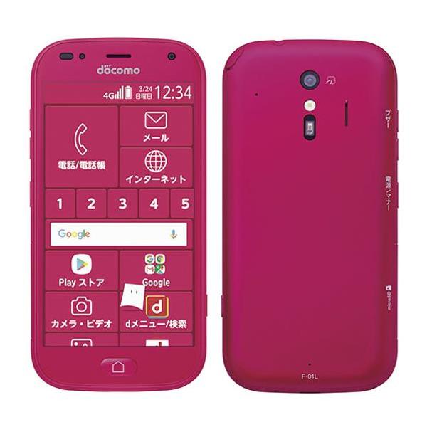 話題の格安SIM対応！Aランク（状態：中古：目立った傷や汚れなし）製品：富士通 らくらくスマートフォン me FCNT 32GBモデル:ピンク F-01Lディスプレイ：4.7インチ HD 有機EL（720×1,280）IMEI：359895...