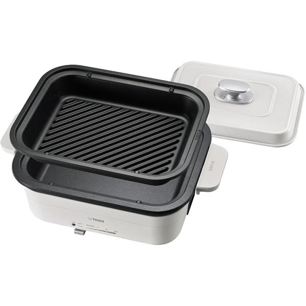 キッチンや食卓に出しっぱなしにできるコンパクトサイズ■なべ料理が楽しめる！深さ約46mmのなべ■グリル料理が楽しめる！グリルプレート■耐久性が高い！なべメタリックフッ素コーティング■焼きムラができにくい！「3往復ヒーター」を搭載■食卓でたの...