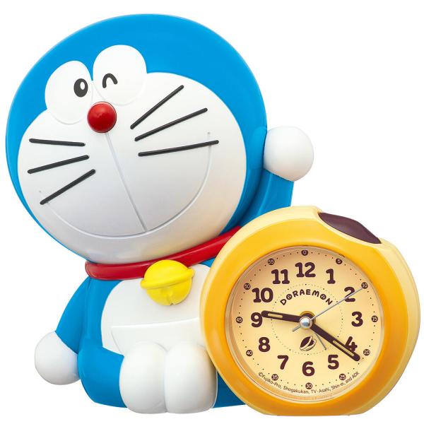 ドラえもんのおしゃべりで毎日お目覚め、ひと口かじったどら焼きがキュートです■クオーツ（±30秒/月）■おしゃべりアラーム■アラームモニター■アラームオートストップ機能（約5分間）■アラーム音量調節■スヌーズ■スイープ秒針◇枠材：プラスチック...