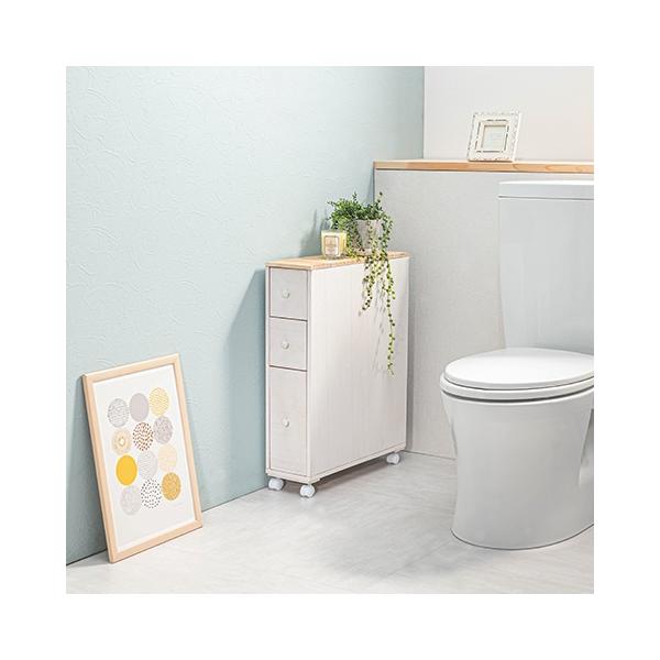 ※当商品は代金引換をご利用頂く事が出来ません。買い物かごのお支払方法にて代金引換をお選び頂かない様お願い申し上げます。狭いスペースにもぴったりなスリムタイプのトイレラック。アンティーク塗装がオシャレ■前後で仕切られた収納普段は隠しておきたい...