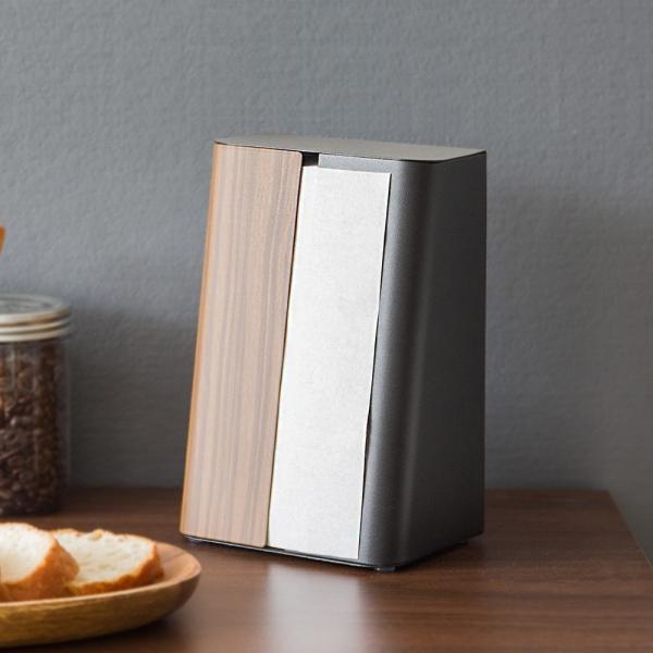 ※当商品は代金引換をご利用頂く事が出来ません。買い物かごのお支払方法にて代金引換をお選び頂かない様お願い申し上げます。サッと取り出せていつでも清潔、省スペースな木目柄ペーパースタンド『TEER（ティール）』■キッチンペーパーやティッシュケー...