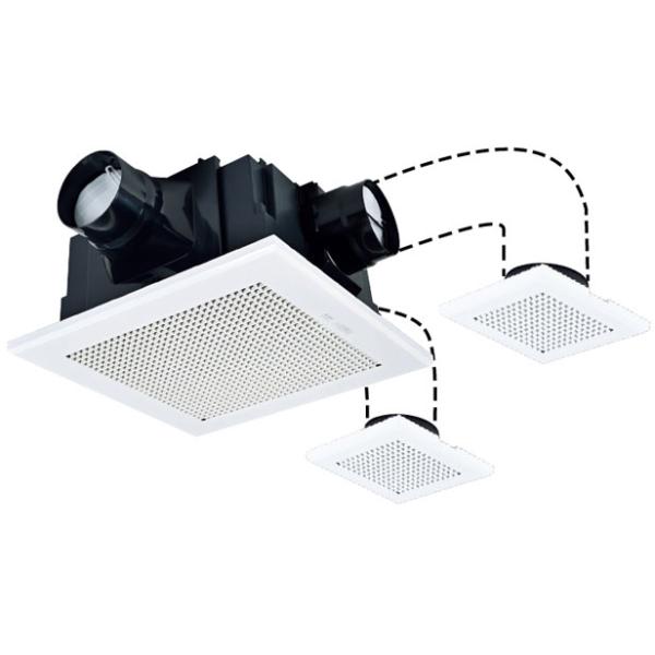 ■グリル部にデュアルバリアマテリアル採用■羽根部にハイブリッドナノコーティング・プラス採用■高効率羽根「デルタシロッコファンβ」採用■3部屋同時換気■2部屋のみの換気も可能■風量調節板付（本体・副吸込グリルとも）■副吸込グリル付（2個、グリ...