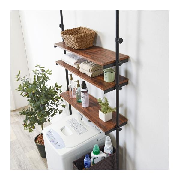 ※当商品は代金引換をご利用頂く事が出来ません。買い物かごのお支払方法にて代金引換をお選び頂かない様お願い申し上げます。洗濯機上の空間を有効活用できるつっぱりラック■シンプルなデザインの棚板木目調と無地の棚板を展開お部屋の雰囲気を壊さず馴染み...