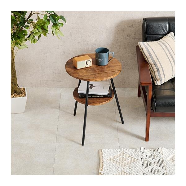 ※当商品は代金引換をご利用頂く事が出来ません。買い物かごのお支払方法にて代金引換をお選び頂かない様お願い申し上げます。便利な棚板もついた丸型サイドテーブル。■気軽に置ける丁度良いサイズ直径40cmの天板はソフアやべッド横など場所を選ばずに気...