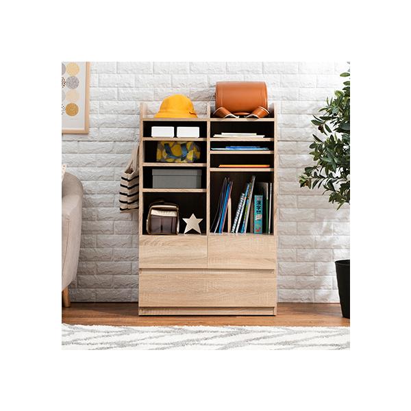 ※当商品は代金引換をご利用頂く事が出来ません。買い物かごのお支払方法にて代金引換をお選び頂かない様お願い申し上げます。ランドセルと一緒に帽子や教科書などの学用品を収納できるランドセルラック■トップにランドセル、可動棚に教科書、フックに帽子や...