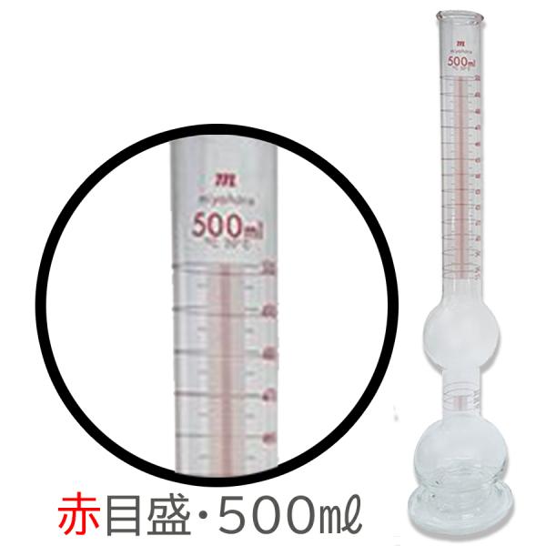 チャップマンフラスコ　500cc　STC-252-A細骨材(構造用軽量細骨材含む)の表面水率の試験器具です。目盛りや数字が赤色で印字されているため、従来の白色では目盛りが読みにくい場合におすすめ。容量・・・500ccメーカー・・・宮原計量器製作所