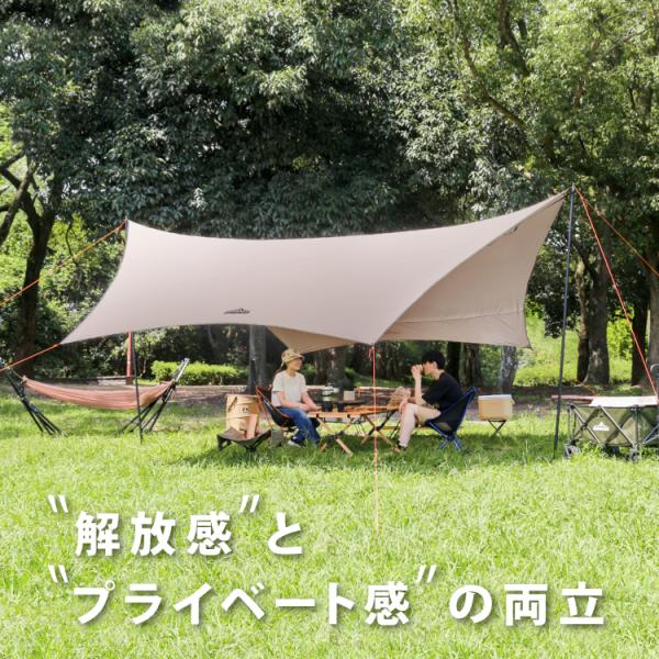 解放感とプライベート感の両立で理想のアウトドア空間に。お好みのアウトドアタイルに合わせて自由に設営できますオープンタープを張って快適なキャンプがしたい、そんな思いを実現させる扱いやすいヘキサタープですdabada DABADA ダバダ だばだ