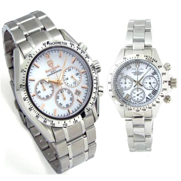 【発売日：2019年06月22日】[アン＆ダンクラーク]ペアーモデル　 ☆DON CLARK紳士腕時計 DON CLARK センタークロノグラフ S.EPSON( セイコー )製ムーブメント搭載 サファイアガラス 天然白シェル文字盤 DM2...