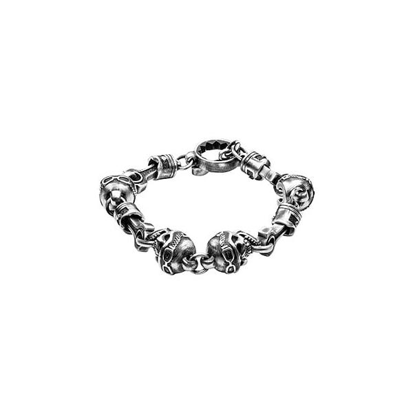 メーカー：BOMBERG ボンバーグ　製品名：SKR_BRCLT_2-SS　ケースサイズ： 横（リューズ含めず）×縦×厚み：205mm　ケース素材：ステンレススティール　SKULLY RIDER BRACELET-L