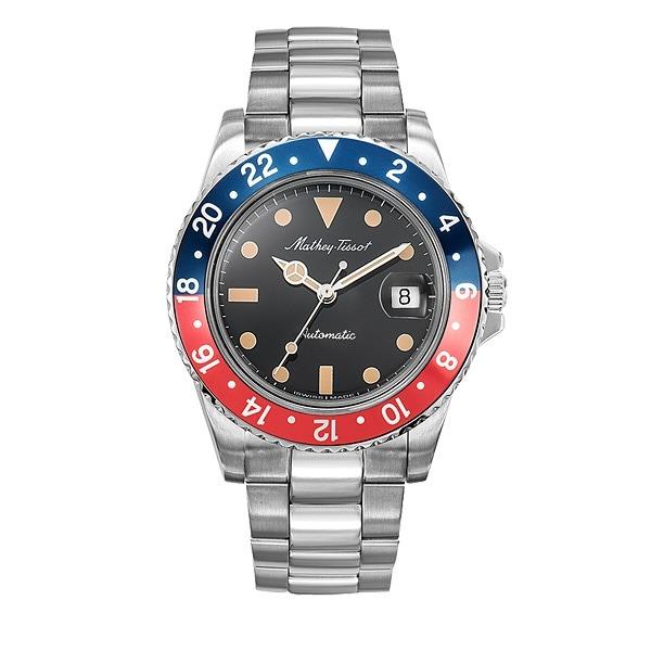 メーカー：Mathey-Tissot マセ・ティソ　製品名：H900ATR　防水：10ATM　ケースサイズ： 横（リューズ含めず）×縦×厚み：40mm×D13.5mm（リューズ除く）　バンド素材：316Lステンレススティール　ガラス素材：サ...