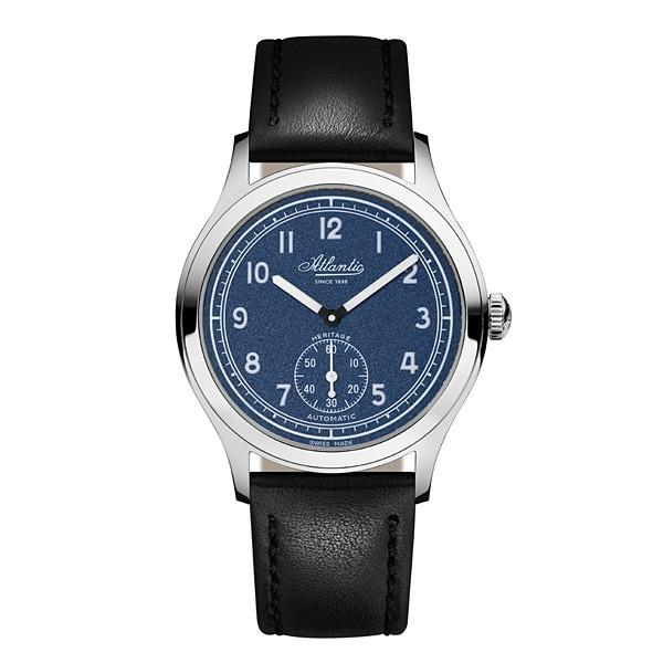 メーカー：Atlantic アトランティック　製品名：53760.41.53　防水：50m防水　ケースサイズ： 横（リューズ含めず）×縦×厚み：42mm×D12.1mm（リューズ除く）　バンド素材：カーフレザー　ガラス素材：10層無反射コー...