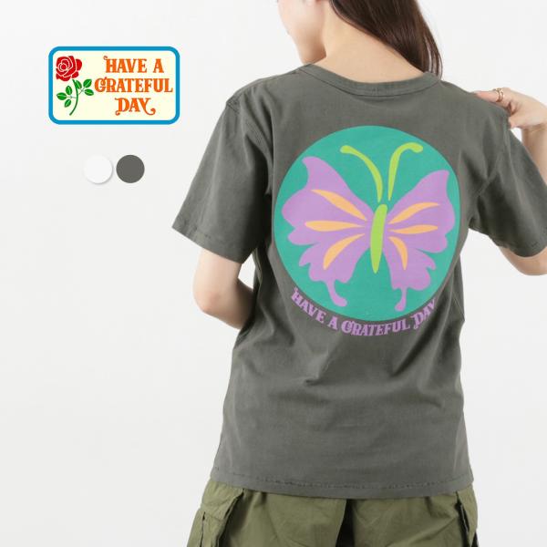 ■他にはないグラフィックTee背面と胸元に施されたプリントが魅力的なTシャツをご紹介します。HAVE A GRATEFUL DAYのブランドのSYMBOL(象徴)をデザイン。遊び心のあるカラフルな配色が、夏のスタイリングに映えるアイテムに仕...