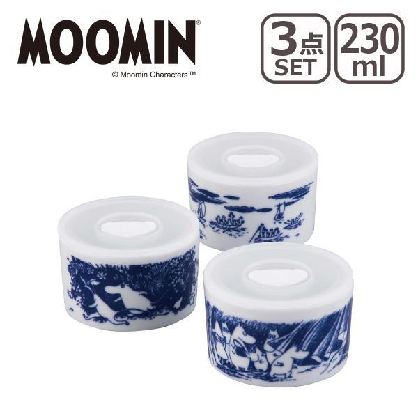 【藍色のムーミンの世界。TARINA -タリナ-】ムーミン谷の仲間達がシンプルな藍色のラインで描かれています。様々な表情の手描きのタッチは、どこか“和”を感じるデザインです。電子レンジで使える保存容器の3点セット！ Sサイズの3個セットなの...