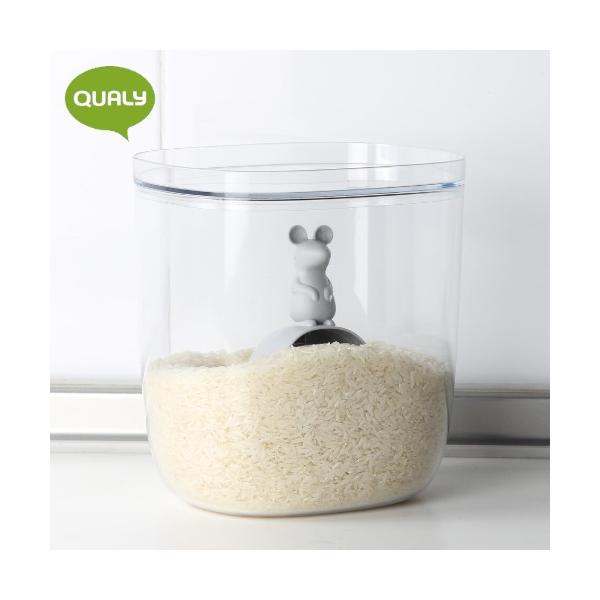 【発売日：2024年02月23日】■商品名　計量カップ LUCKY MOUSE rice container &amp; scoop ネズミの計量カップ付き米びつ 3.5L 約3合 計量カップ お米 かわいい クッキージャー 米櫃 米びつ ...