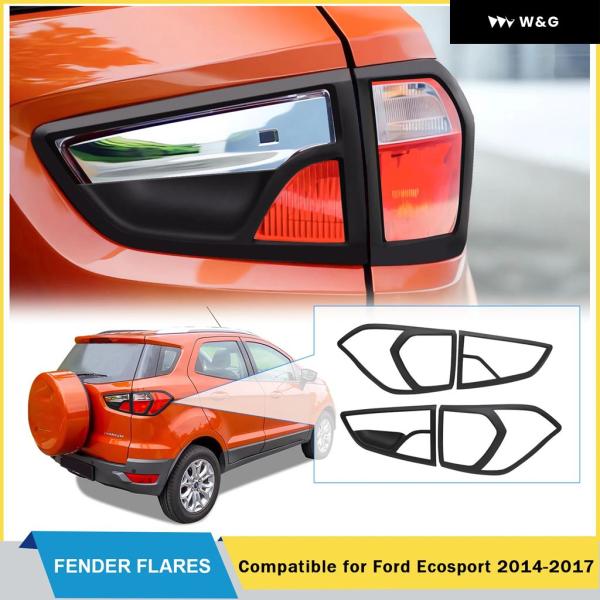 テールライト カバー トリム フォード エコスポーツ 2014 - 16 マットブラック リア テールライト ランプ 装飾 カバー カーアクセサリー カスタムパーツ アクセサリー 交換用部品Hign-concerned Chemical:N...