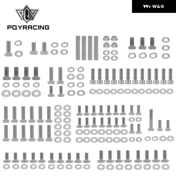 小型 ステンレス ブロック シボレー SBC 265 283 302 305 307 327 350 400 エンジン HEX ボルトキット 211個 ナット ボルト PQY-EMK01 カスタムパーツ アクセサリー 交換用部品Hign-c...