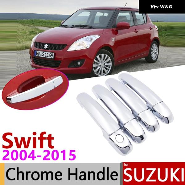 スズキ スイフト マルチ DZIRE 2004~2015 クローム ドアハンドル カバー カーアクセサリー ステッカー トリム セット 2005 2007 2009 2011 2013 2014 カスタムパーツ アクセサリー 交換用部品Hi...