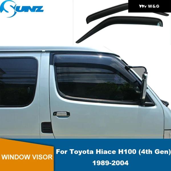 ウェザーシールド レインシールド トヨタ ハイエース H100 4代目 1989-2004 ブラック 2個 アクリル製 ウィンドウ バイザー サイドウィンドウデフレクター カスタムパーツ アクセサリー 交換用部品Material:Plast...