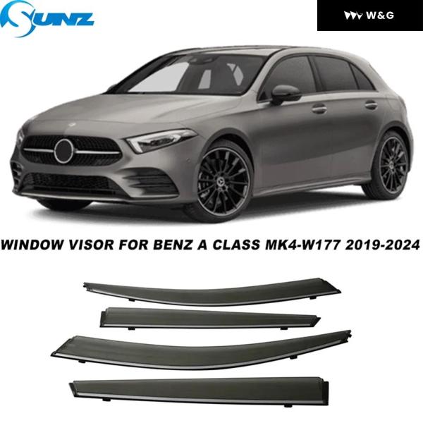 サイドウィンドウデフレクター ベンツ A クラス ハッチバック MK4-W177 2019 - 24 サンレインウィンドウ バイザー デフレクター カスタムパーツ アクセサリー 交換用部品Material:PlasticHign-conce...