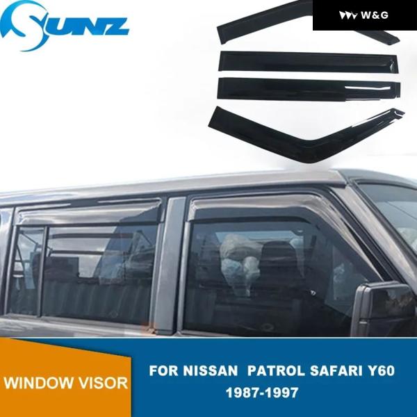ウィンドウ バイザー 日産 パトロール サファリ Y60 1987 - 97 サンレインガード ウェザーシールド カスタムパーツ アクセサリー 交換用部品Material:PlasticHign-concerned Chemical:Non...