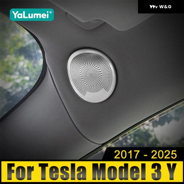 テスラ モデル3 Y 2017 - 24 2025 車用フロント読書灯 オーディオ ツイーター スピーカー カバー トリム ステッカー カスタムパーツ アクセサリー 交換用部品Hign-concerned Chemical:NoneItem...