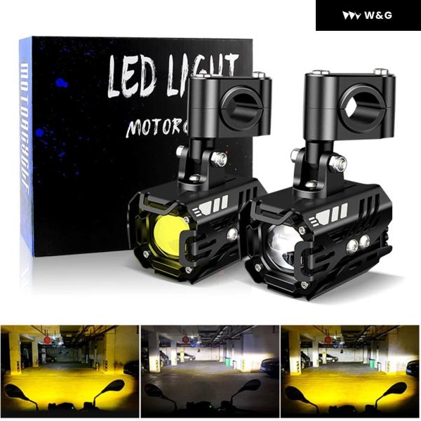 18000LM オートバイ バイク ヘッドライト フォグランプ LED補助 ドライビングライト スポットライト ヘッドランプ デュアルカラーフラッシャーファロールモト フォグランプ カスタムパーツ アクセサリー 交換用部品Hign-conc...