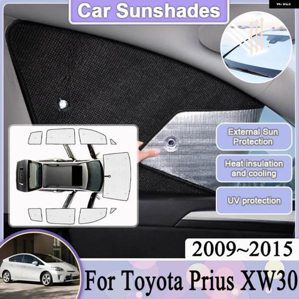 車フルカバー サンシェード バイザー トヨタ プリウス XW30 2009-12~2015 車 ブラック シルバー 窓日焼け防止アクセサリー カスタム パーツ アクセサリーHigh-concerned chemical:NoneType O...