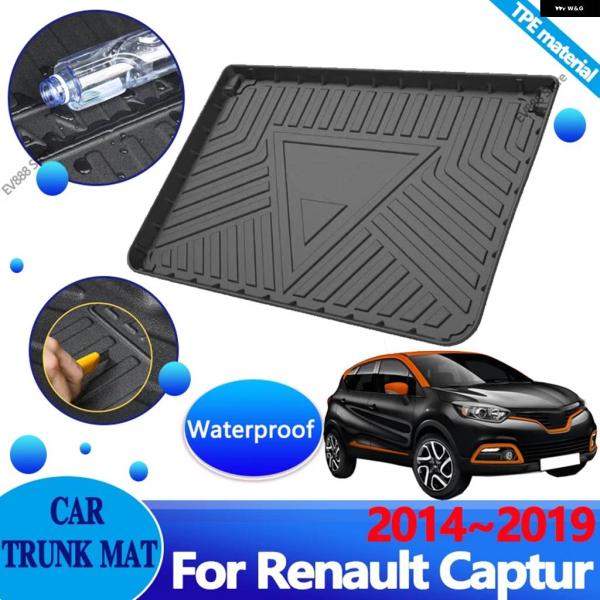 車TPE トランク マット ルノー キャプチャー J87 アクセサリー 2014~2018 2019 傷防止ライナー 防水 カーペット プロテクター 収納 パッド カスタム パーツ アクセサリーHigh-concerned chemical...