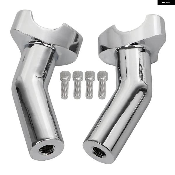 オートバイ クローム 4インチ プルバック ハンドルバー ライザー ハーレー ダイナ スポーツスター 883 1200 XL ファットボーイ ロード キング グライド ソフテイル 1インチ バー カスタム パーツ アクセサリーHigh-co...