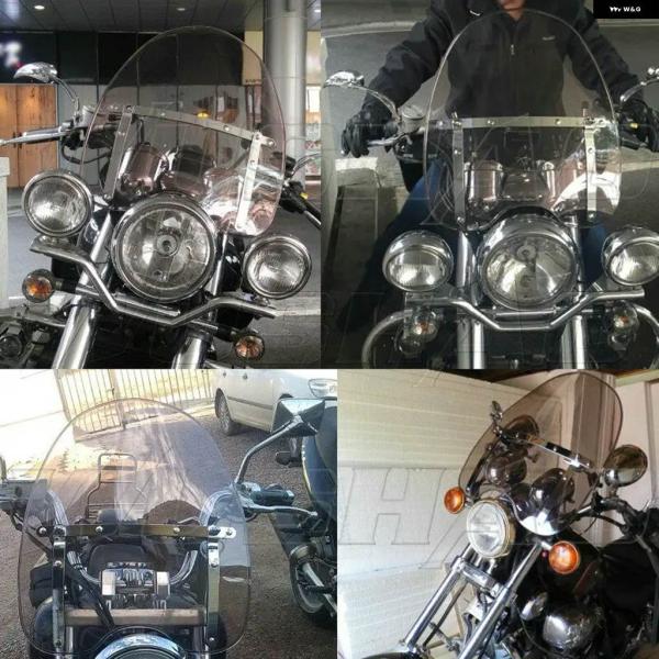 7/8インチと1インチ ハンドルバー ウインドスクリーン 1983 - 2009 ホンダ シャドウ 125 400 500 VT125 VT400 VT500 オートバイ ウインドシールド カスタム パーツ アクセサリーItem Weigh...