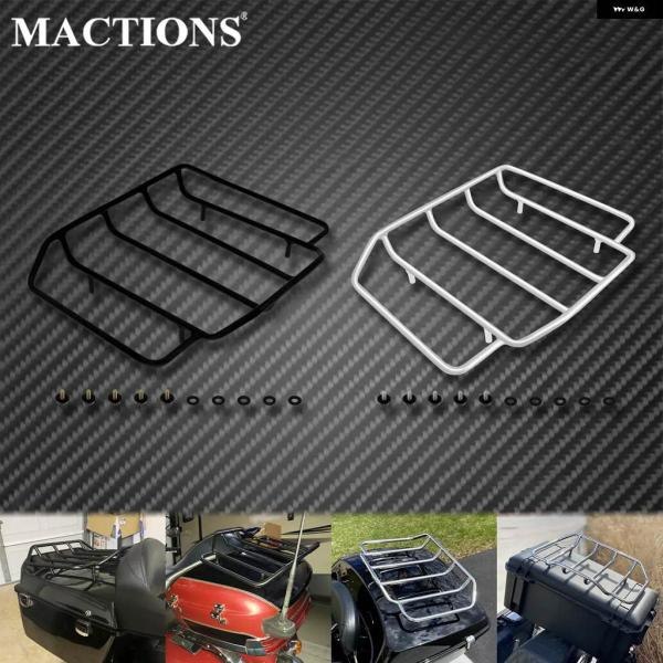 バイク ツアーパックパック ラゲッジ トップラック ブラック/クローム ハーレー ツーリング ロード キング ストリート ロード グライド FLHR FLHX 1984-2024 2025 カスタム パーツ アクセサリーHigh-conce...