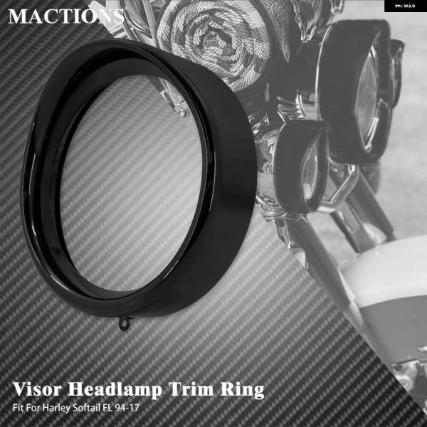 バイク バイザー ヘッドライト トリム リング ベゼル LED ヘッドランプ トリム カバー ハーレー ソフテイル ファットボーイ FLS FLST FLSTFB FLSTC FLRT 94-17 カスタム パーツ アクセサリーProtec...