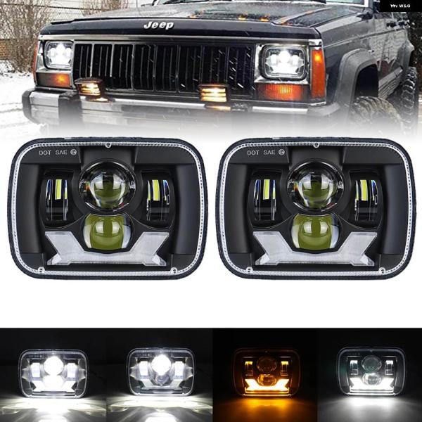 5X7 7X6 スクエア LED ライト DRL ウィンカーライト ジープ ラングラー YJ チェロキー XJ H6014 / H6052 / H6054 / 6054 カスタム パーツ アクセサリーHigh-concerned chemi...