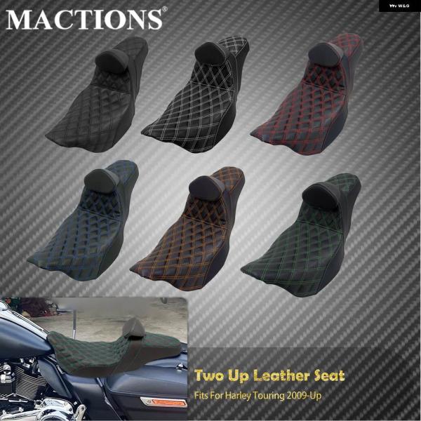 オートバイ ツーアップシート 運転席助手席 クッション シート ハーレー ツーリング ロード キング ストリート エレクトラ グライド FLHR 2009年以降 カスタム パーツ アクセサリーHigh-concerned chemical:...