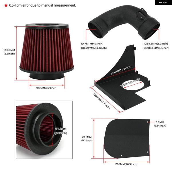 アルミ 3.5インチ 車カスタムパーツ インテークカスタムキット BMW 120I F20/F21 16-18 BMW 220I 230I F22/F23 16-18 カスタム パーツ アクセサリーHigh-concerned chemic...