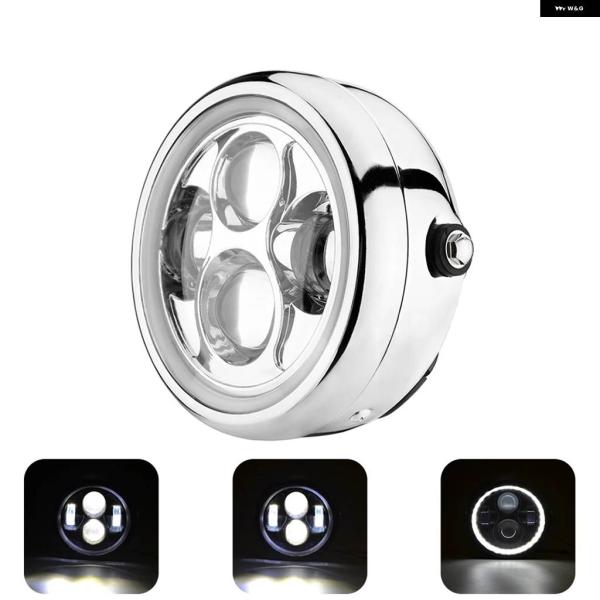 6.5インチ LED バイク ヘッドライト ヘッドランプ アルミ ヘッドライト PHARE LED モト ハーレー スポーツスター チョッパー ホンダ カスタム パーツ アクセサリーLumens:4200LMColor Temperatur...