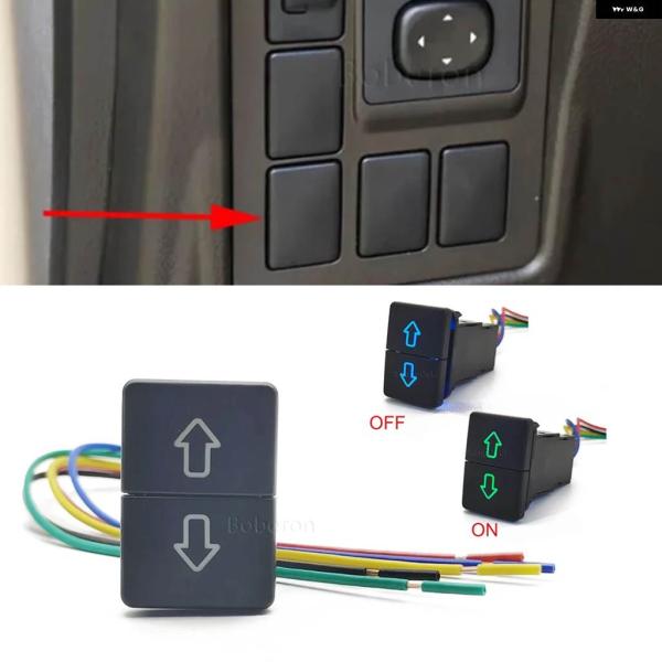 トヨタ ハイラックス RAV4 ハリアー カローラ用 デュアルキー LEDライト 電源オン/オフ 上下矢印 プッシュ ボタン スイッチ カスタム パーツ アクセサリーItem Weight:0.05kgItem Height:3.3cmIt...