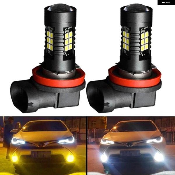 2個HB4 9006 HB3 9005 フォグランプ バルブ H8 H11 H16 JP LED バルブ 車用ドライビングDRLランプ 6000K ホワイト ゴールデンイエロー 12V 1200LM カスタム パーツ アクセサリーHigh-...